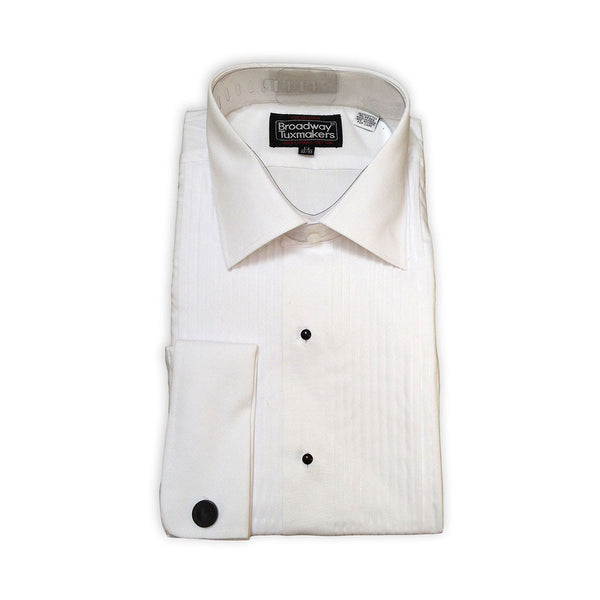 Mens 100% Cotton Tuxedo Shirt, Lay Down Collar & 1/4" Pleats – Tuxedo ...